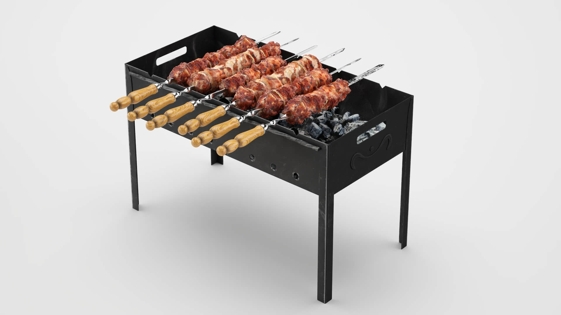 Shish Kebab on The Grill - 3D Model by Smart3DModels