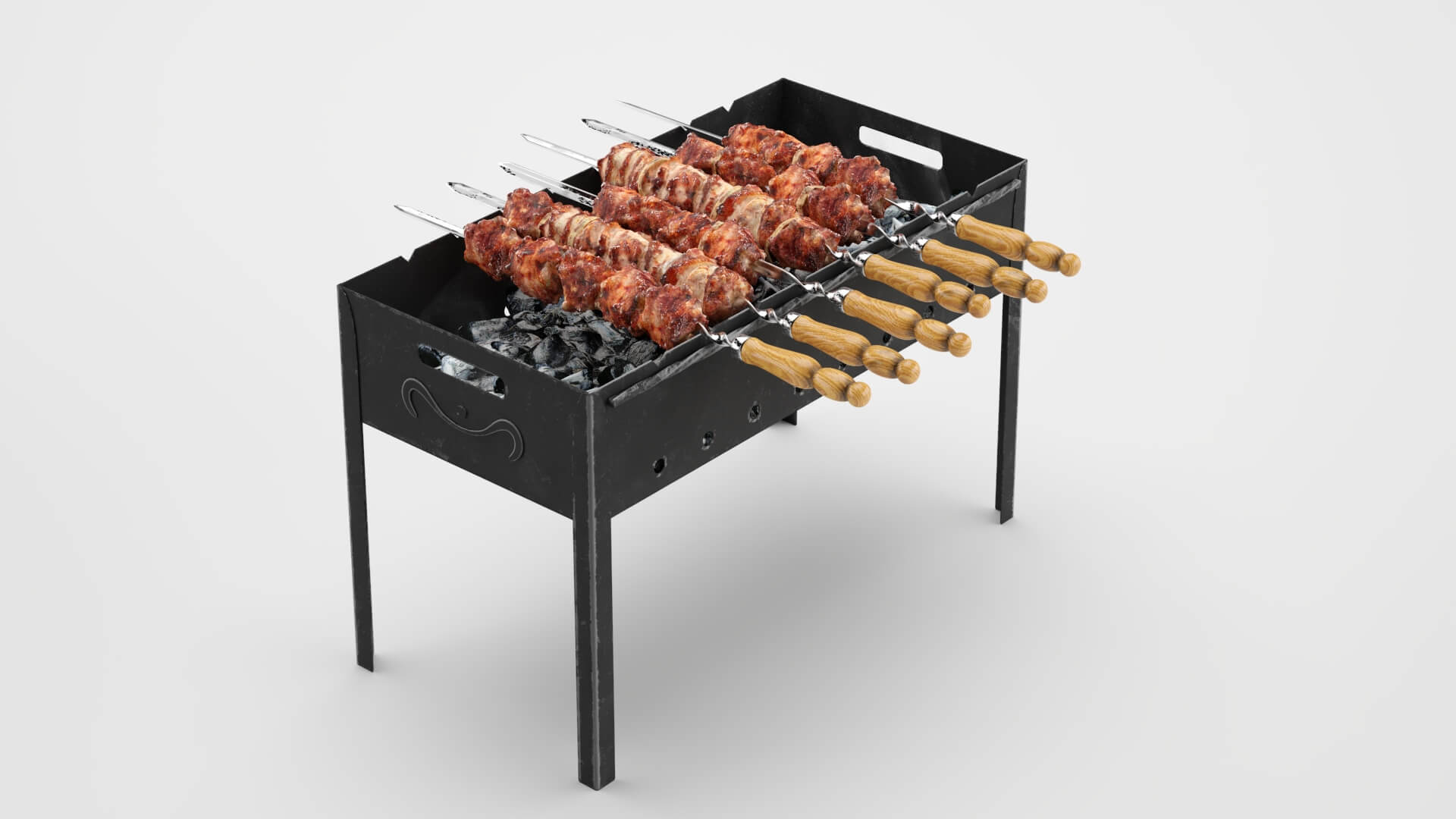 Shish Kebab on The Grill - 3D Model by Smart3DModels