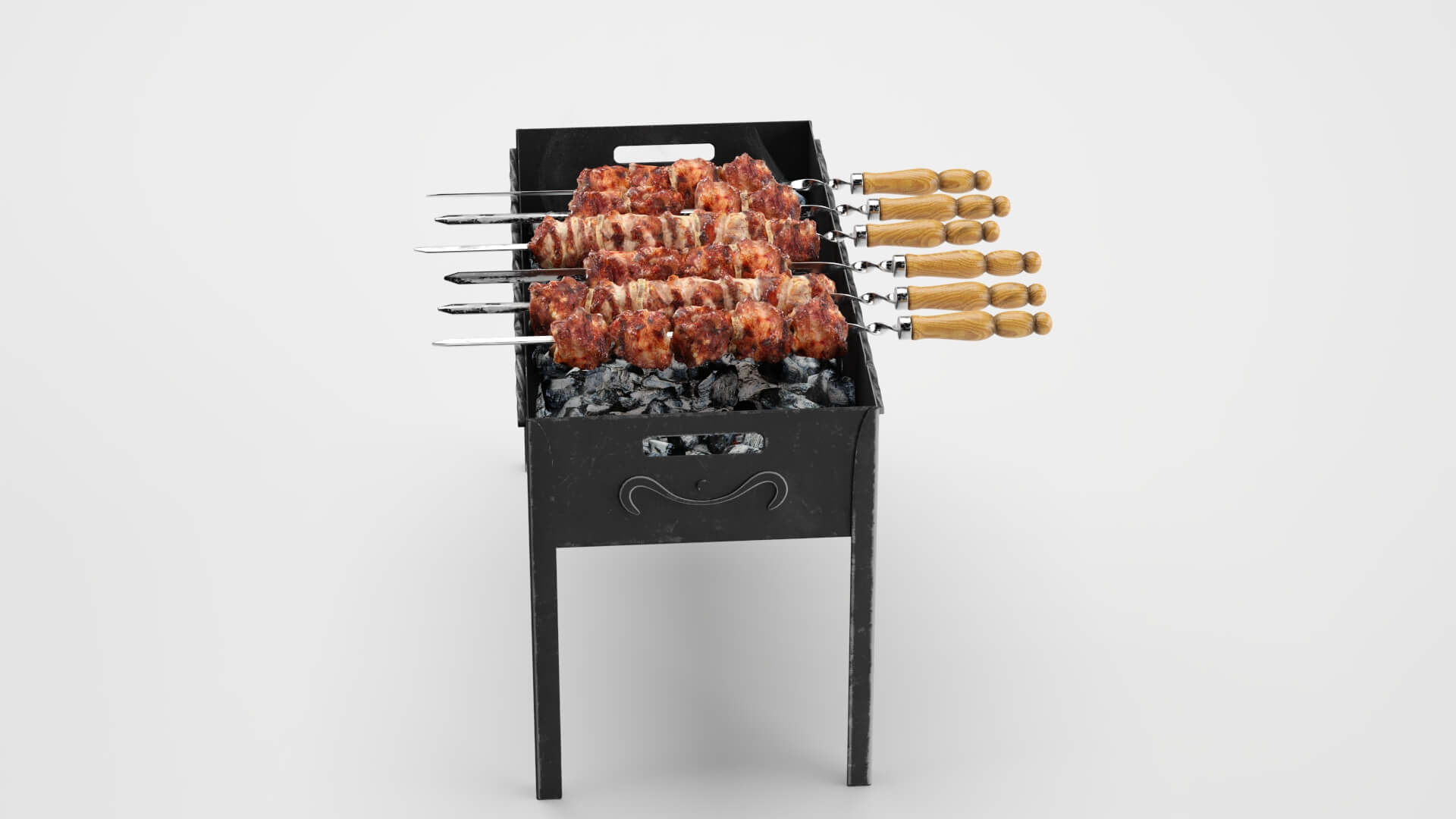 Shish Kebab on The Grill - 3D Model by Smart3DModels