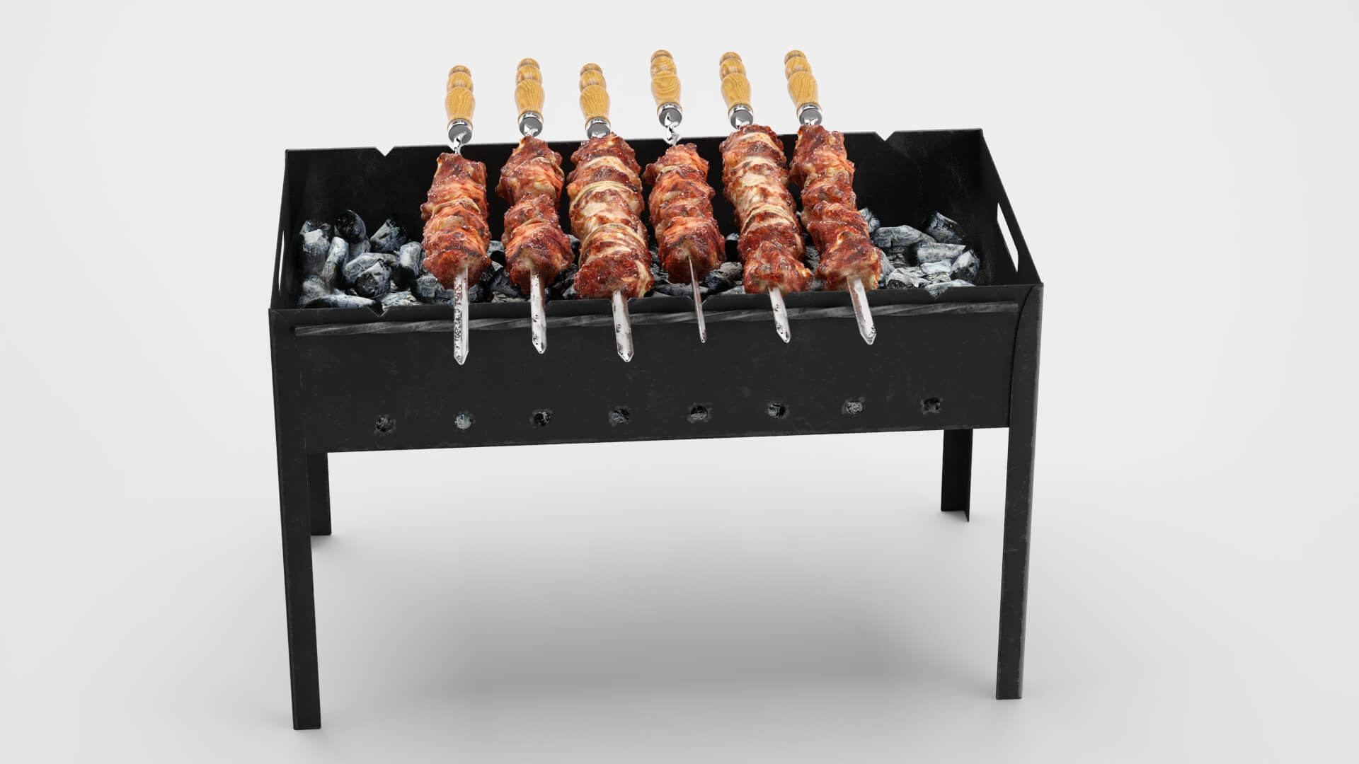 Shish Kebab on The Grill - 3D Model by Smart3DModels
