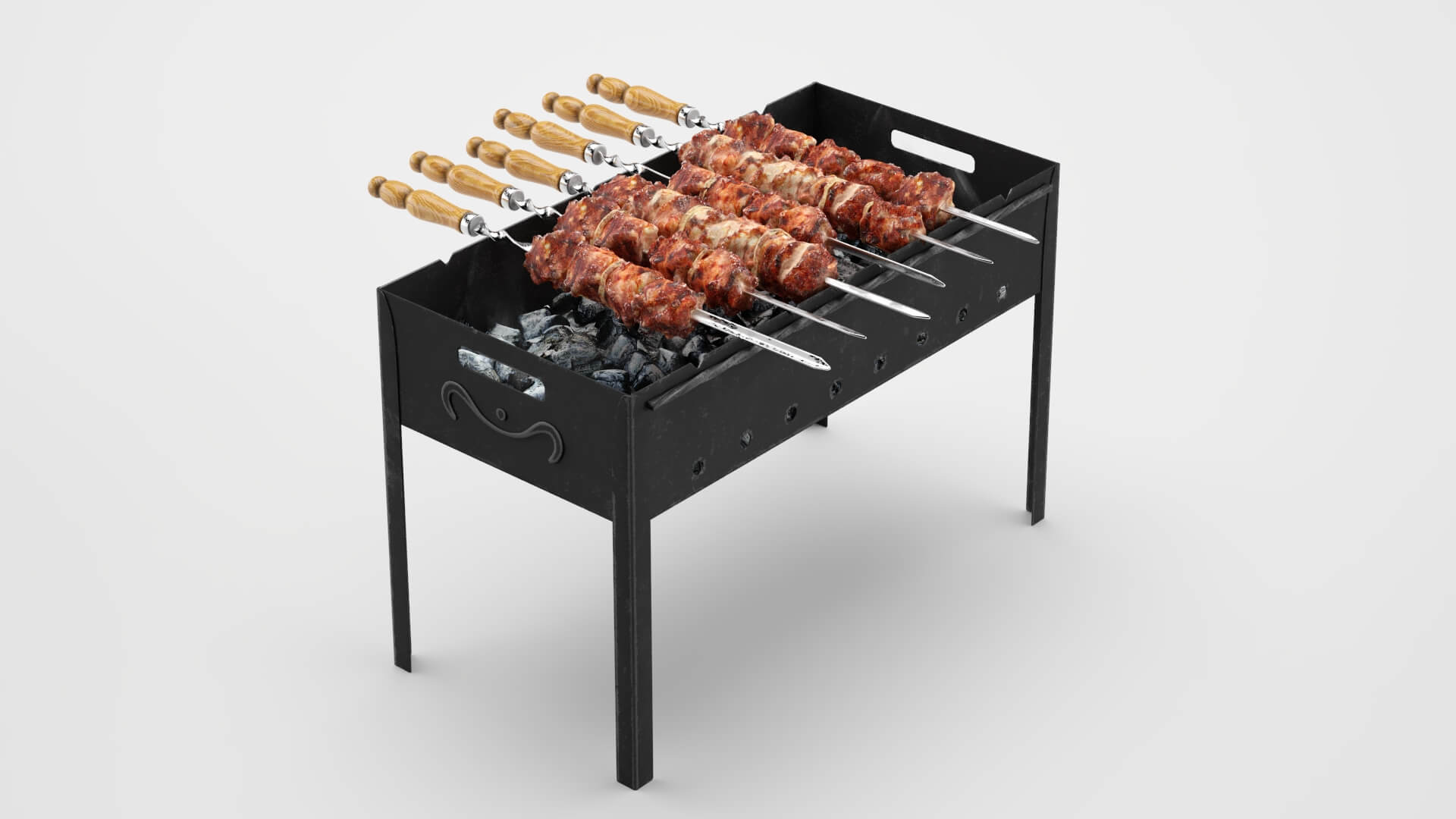 Shish Kebab on The Grill - 3D Model by Smart3DModels