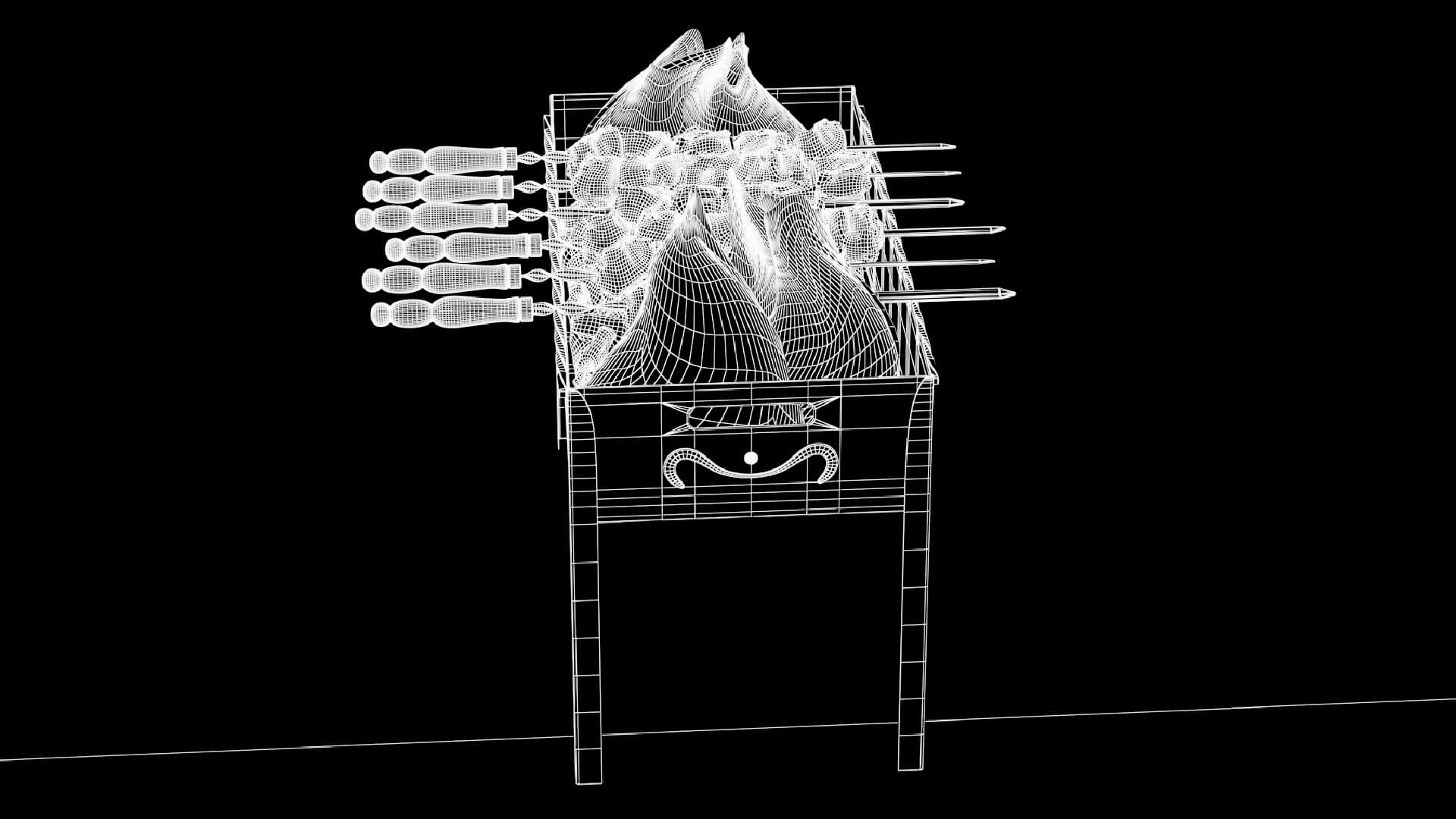 Shish Kebab on The Grill - 3D Model by Smart3DModels