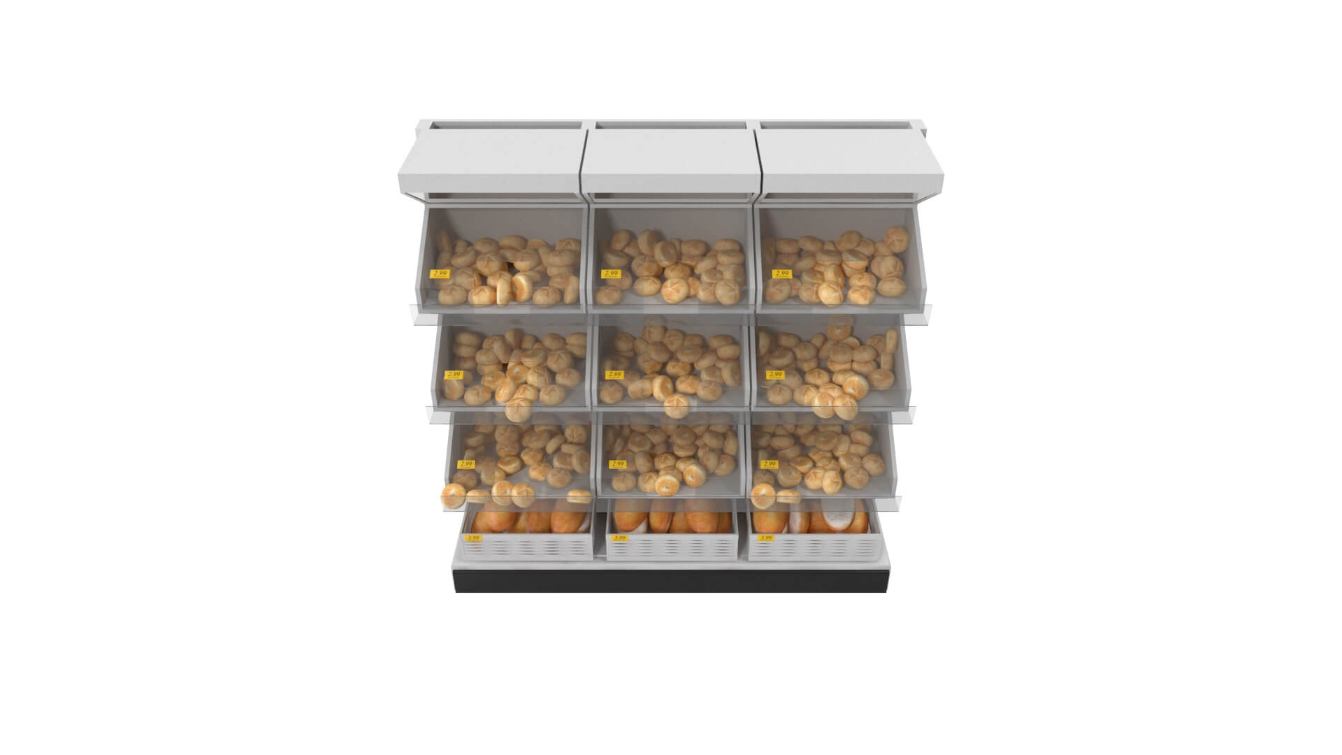 Supermarket Bread Shelf - 3D Model by Smart3DModels