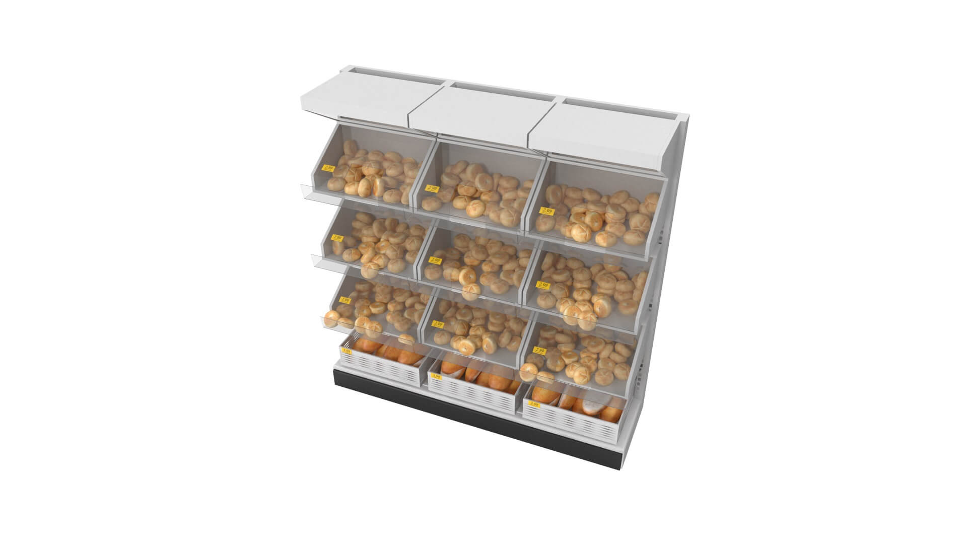 Supermarket Bread Shelf - 3D Model by Smart3DModels