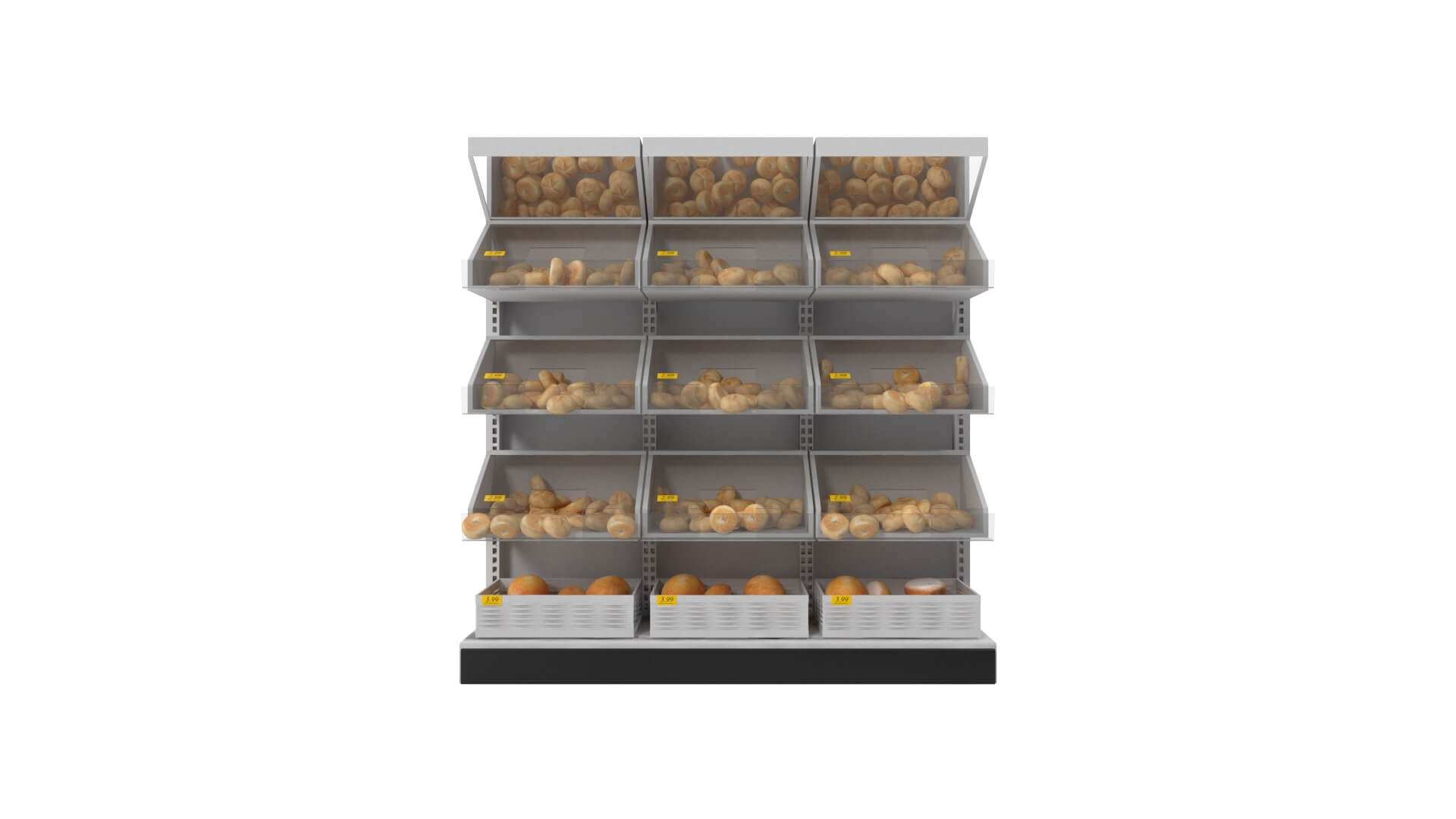 Supermarket Bread Shelf - 3D Model by Smart3DModels