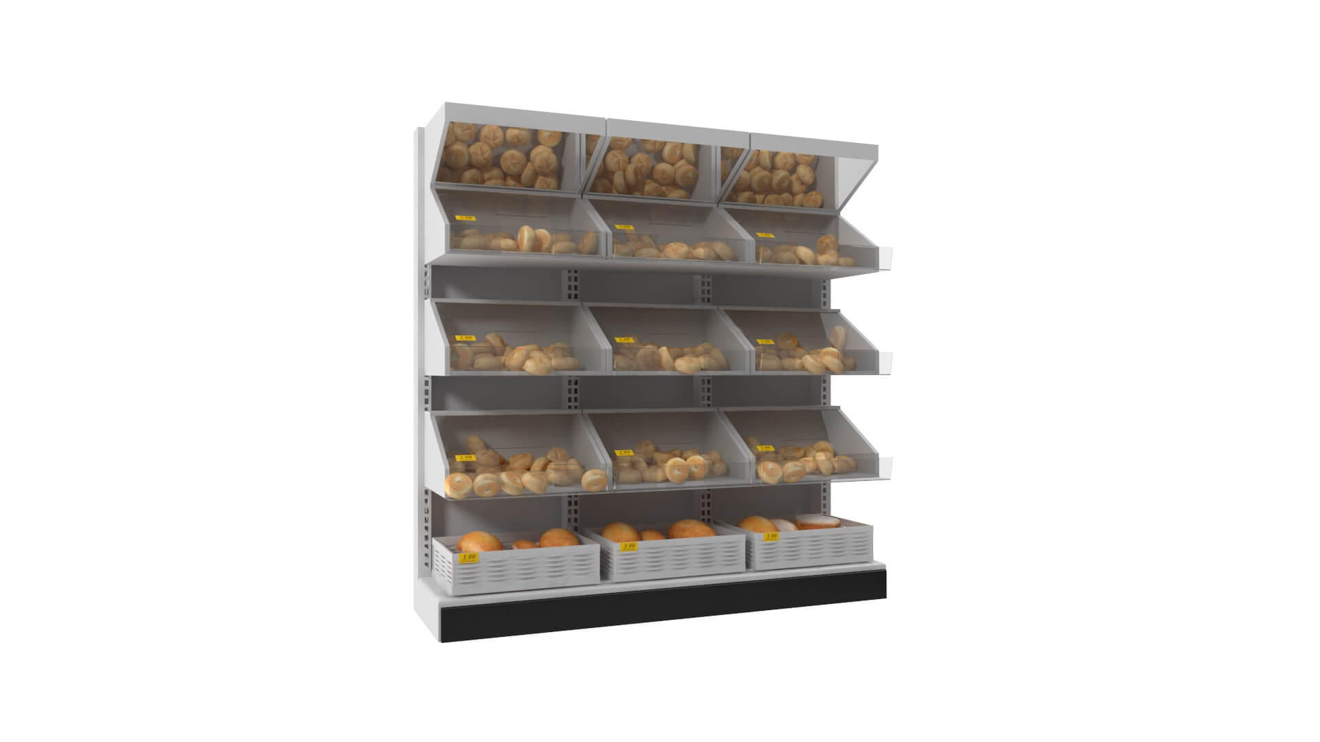 Supermarket Bread Shelf - 3D Model by Smart3DModels