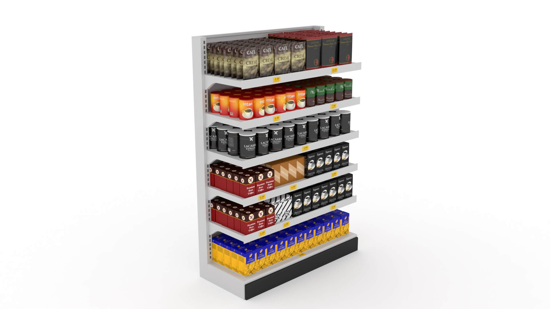 Supermarket Cafe Shelf - 3D Model by Smart3DModels