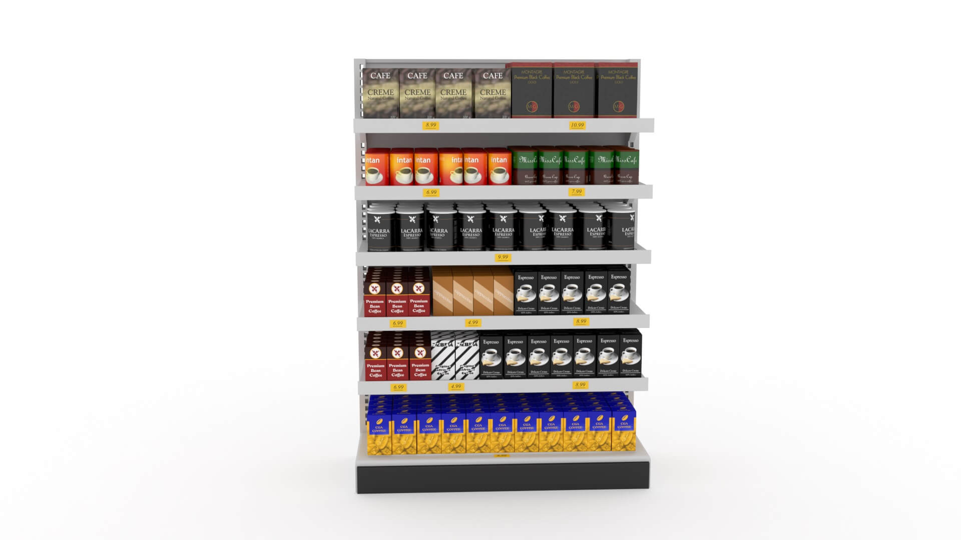 Supermarket Cafe Shelf - 3D Model by Smart3DModels