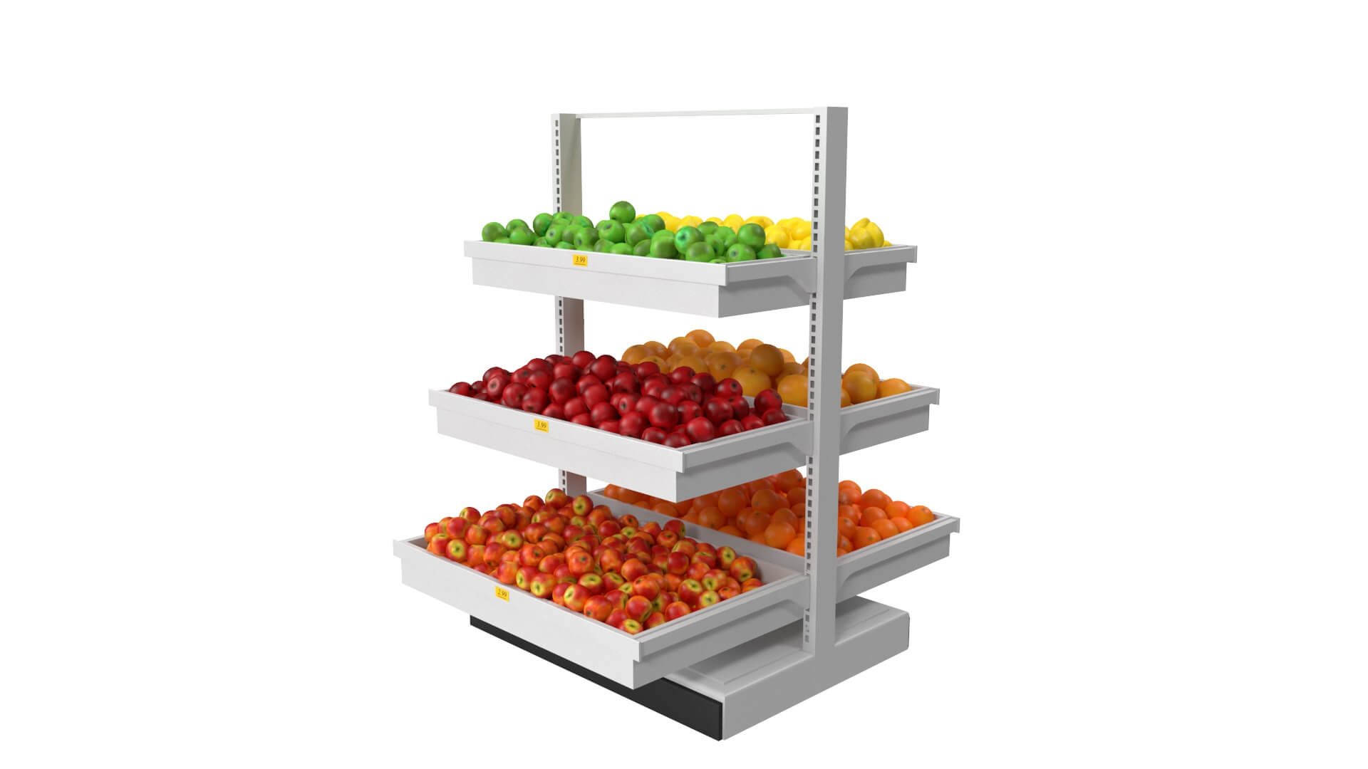 Supermarket Fruits Shelf - 3D Model by Smart3DModels