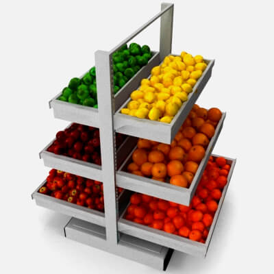 Supermarket Fruits Shelf - 3D Model by Smart3DModels