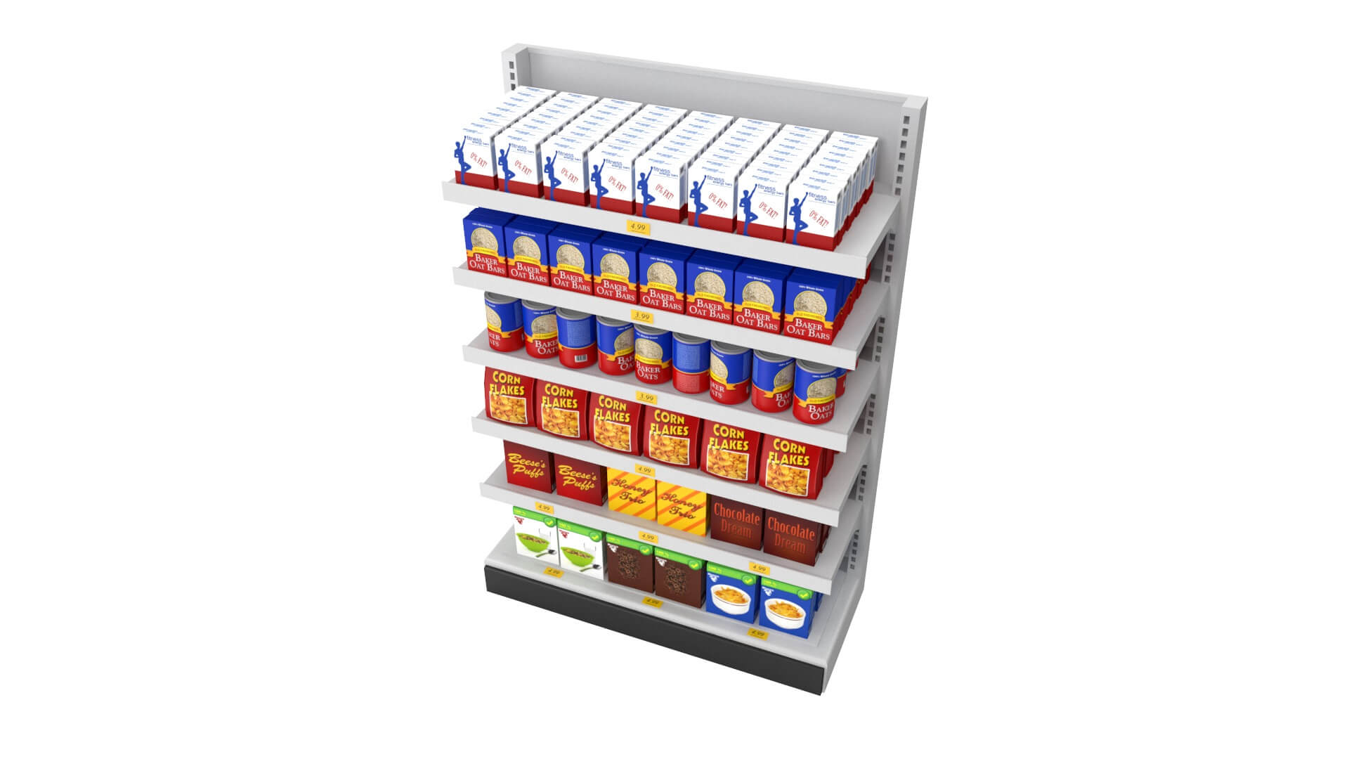 Supermarket Oat and Flakes Shelf - 3D Model by Smart3DModels