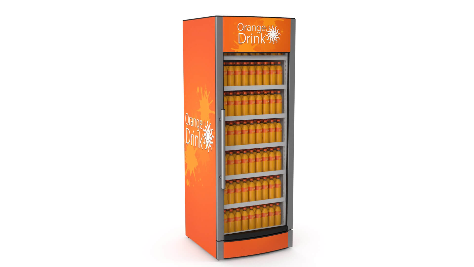 Supermarket Orange Juice Refrigerator - 3D Model by Smart3DModels