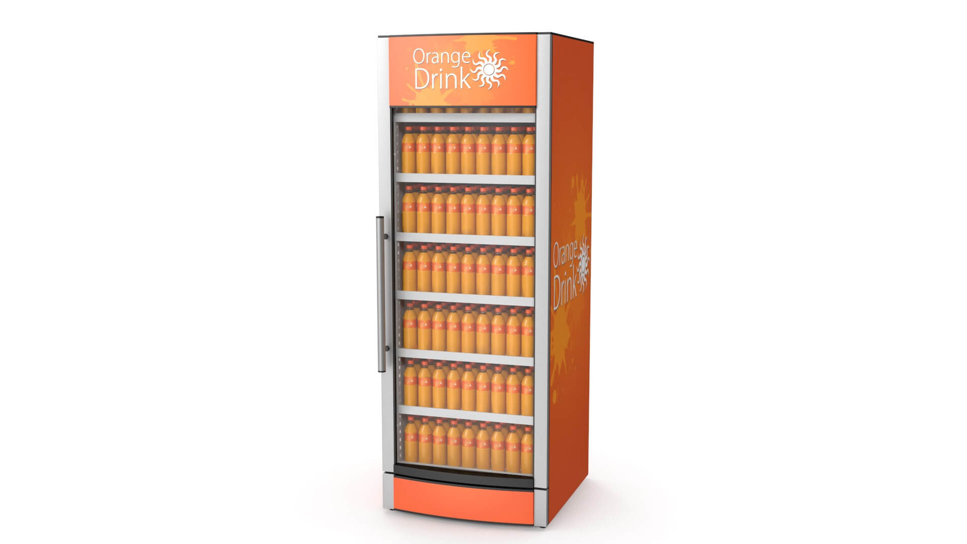 Supermarket Orange Juice Refrigerator - 3D Model by Smart3DModels