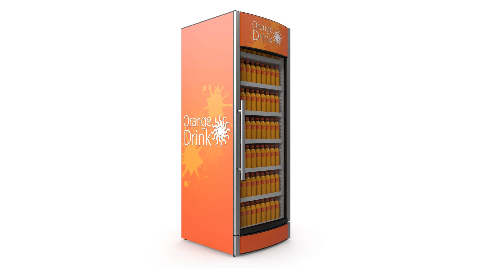 Supermarket Orange Juice Refrigerator - 3D Model by Smart3DModels