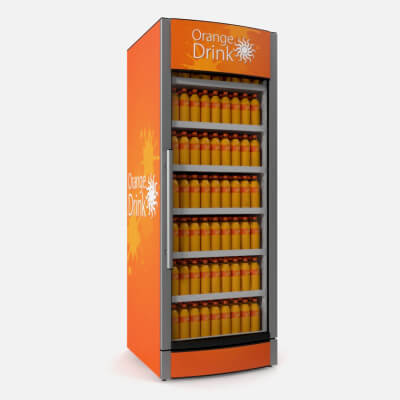Supermarket Orange Juice Refrigerator - 3D Model by Smart3DModels
