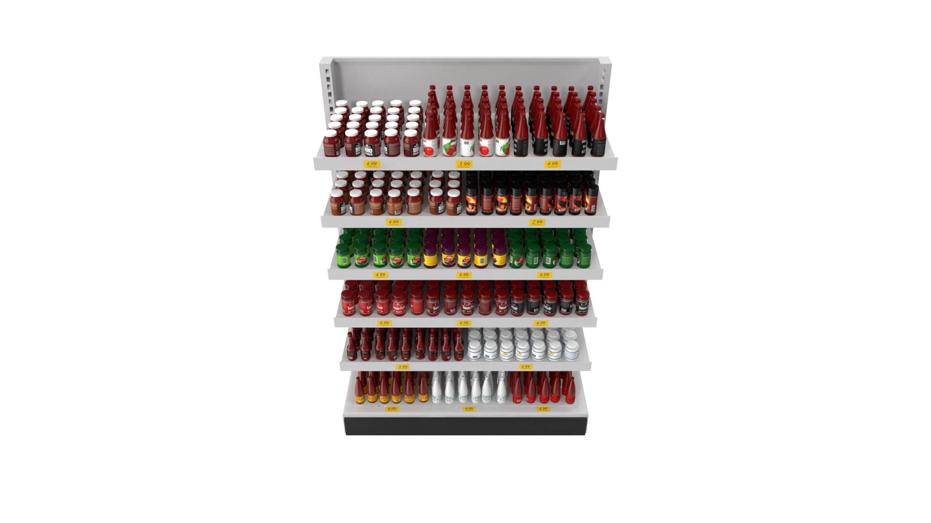 Supermarket Sauces Shelf - 3D Model by Smart3DModels