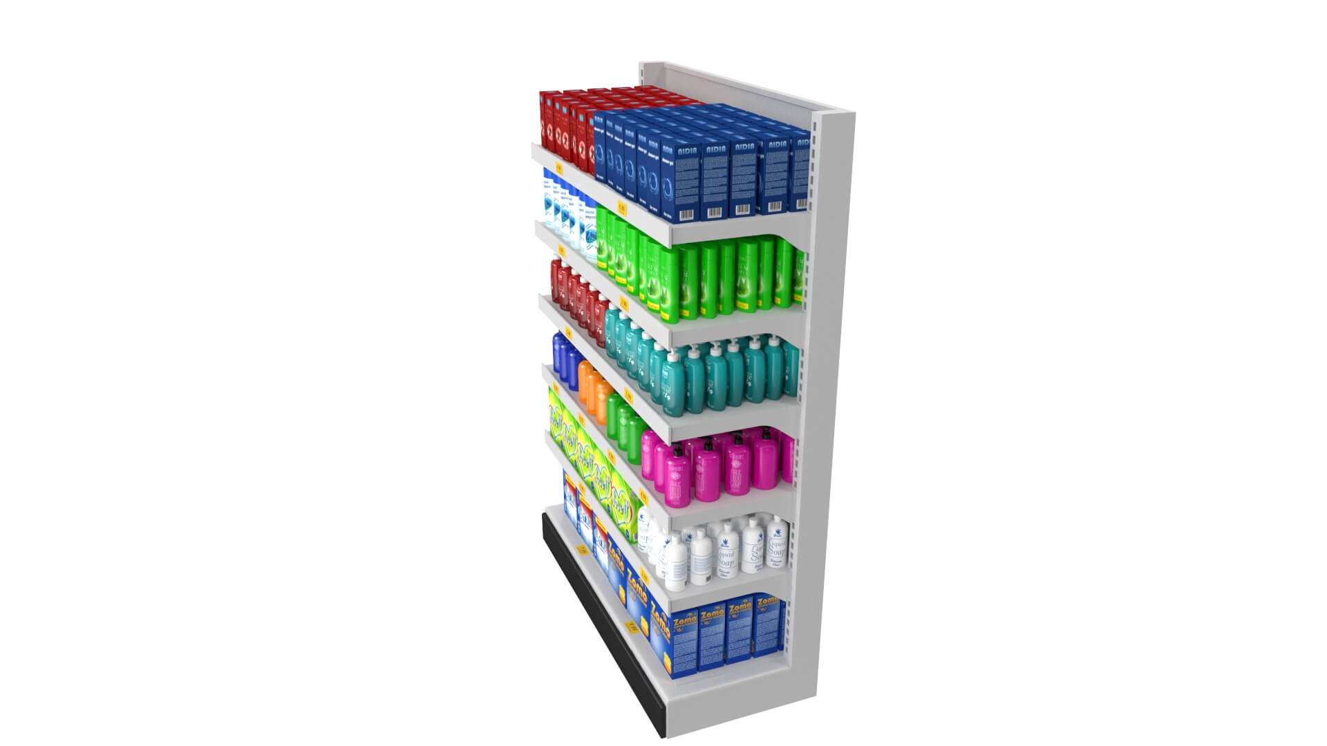 Supermarket Shampoos Shelf - 3D Model by Smart3DModels