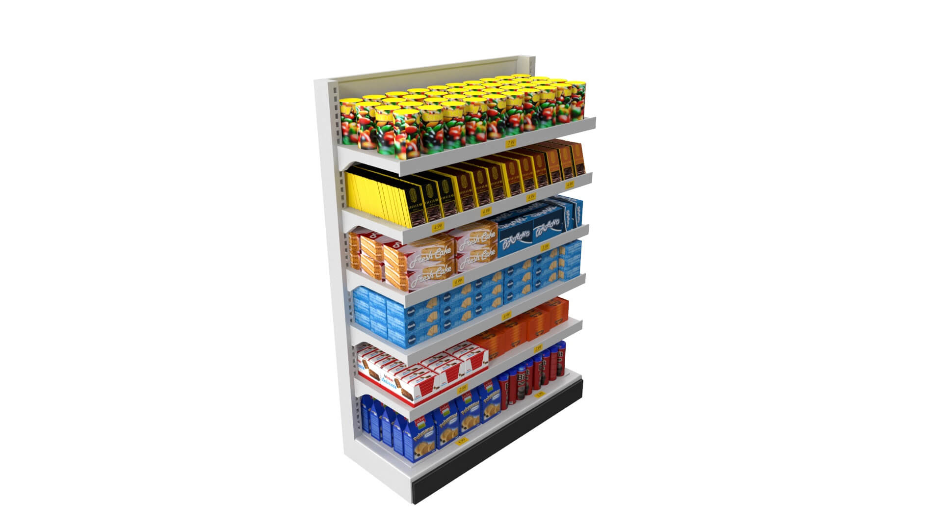 Supermarket Snacks Shelf - 3D Model by Smart3DModels