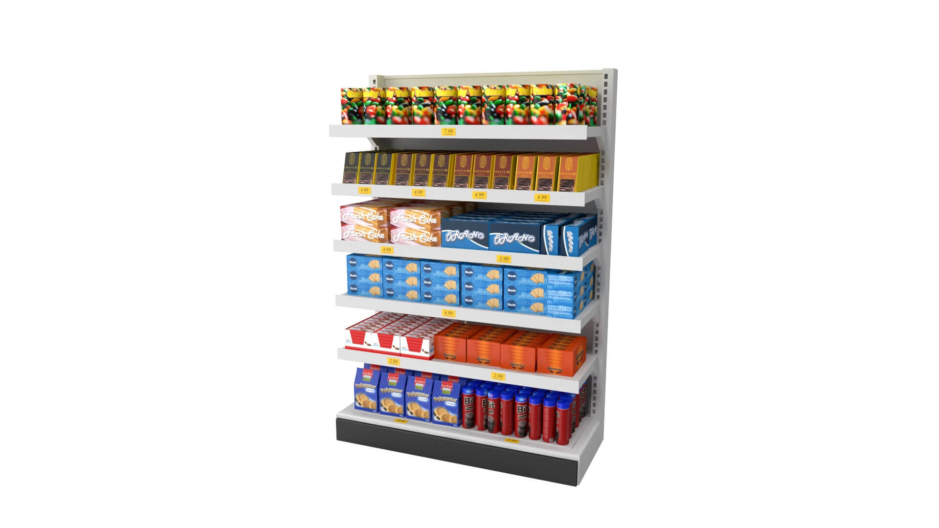 Supermarket Snacks Shelf - Free 3D Model by Smart3DModels