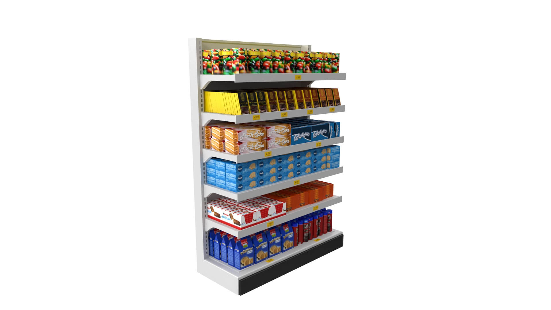 Supermarket Snacks Shelf - Free 3D Model by Smart3DModels