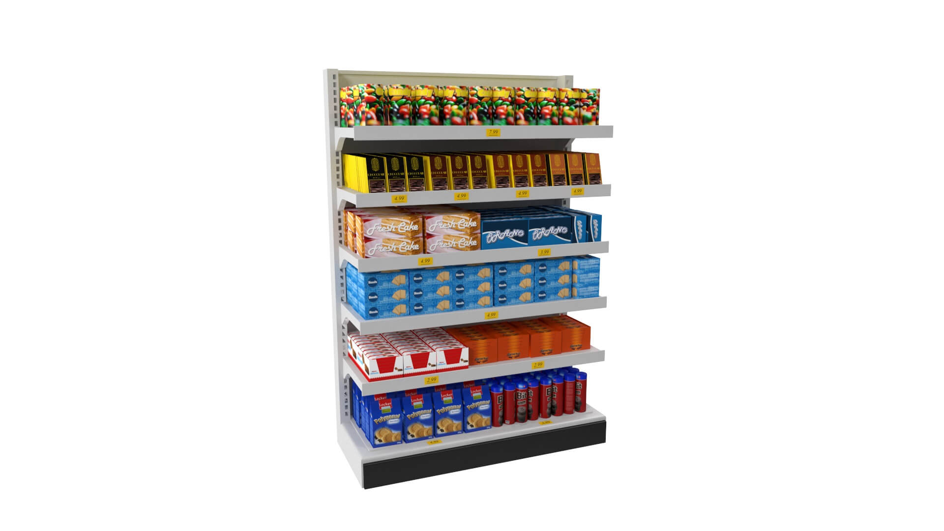 Supermarket Snacks Shelf - Free 3D Model by Smart3DModels