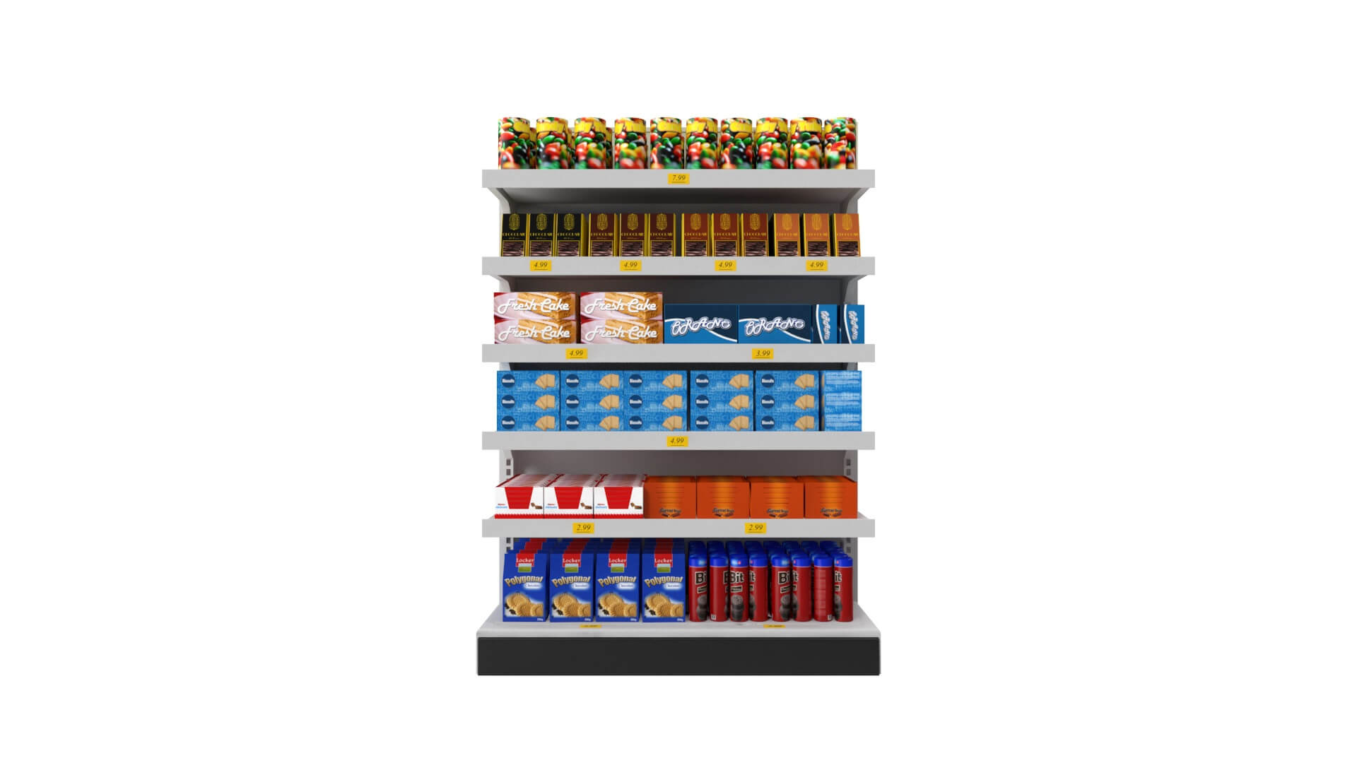 Supermarket Snacks Shelf - Free 3D Model by Smart3DModels