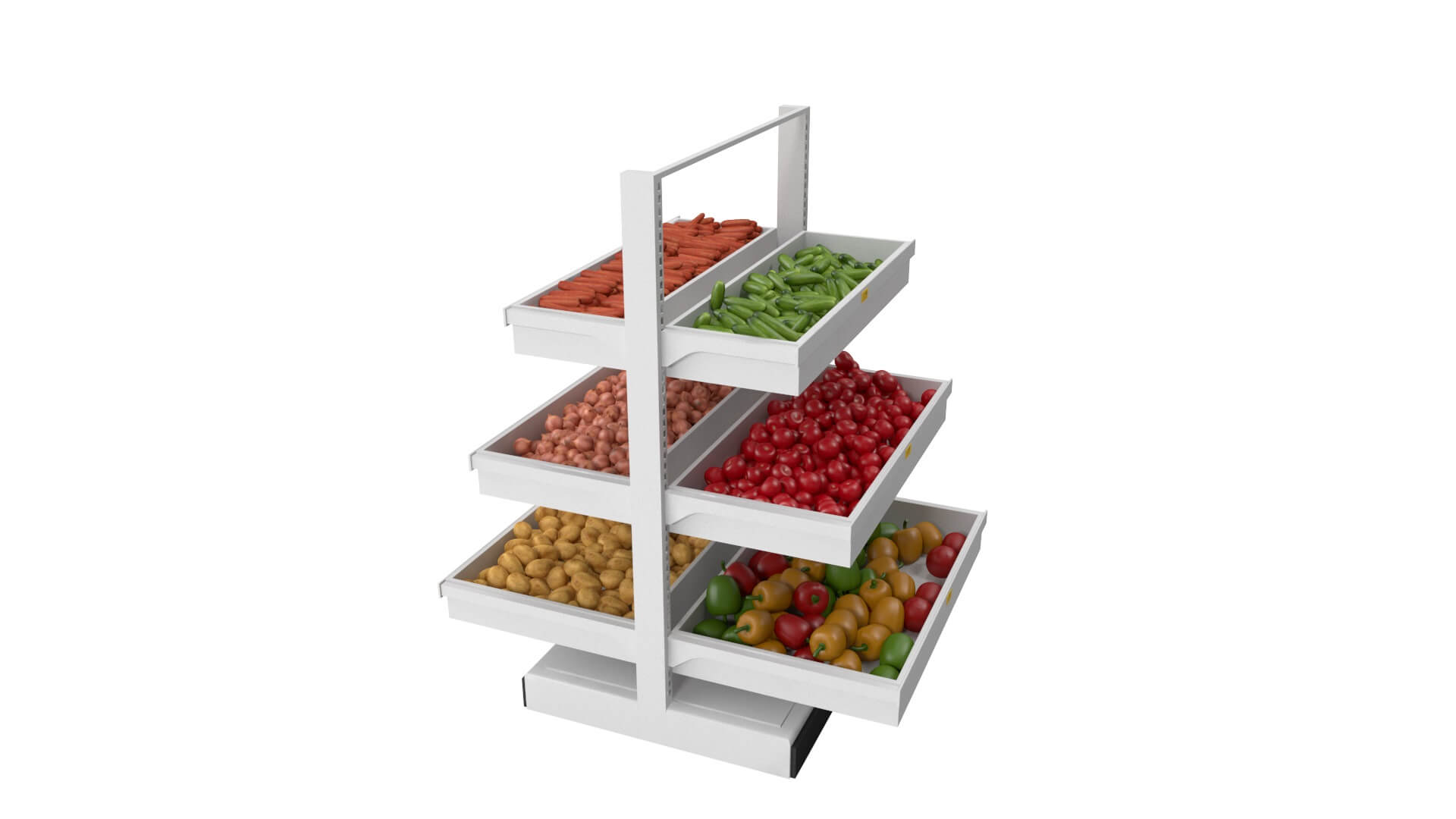 Supermarket Vegetables Shelf - 3D Model by Smart3DModels