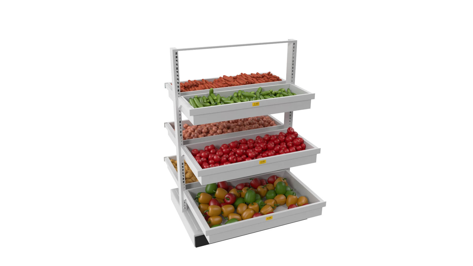 Supermarket Vegetables Shelf - 3D Model by Smart3DModels