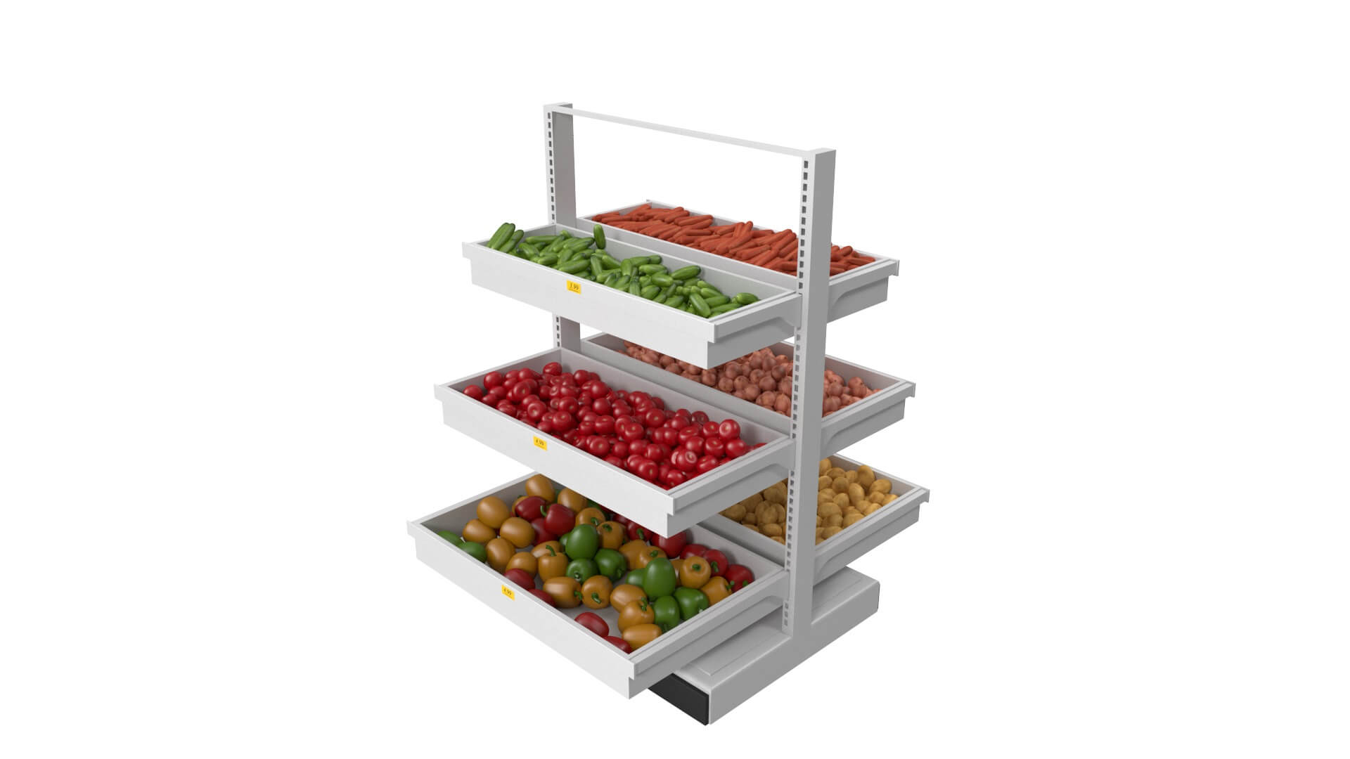 Supermarket Vegetables Shelf - 3D Model by Smart3DModels