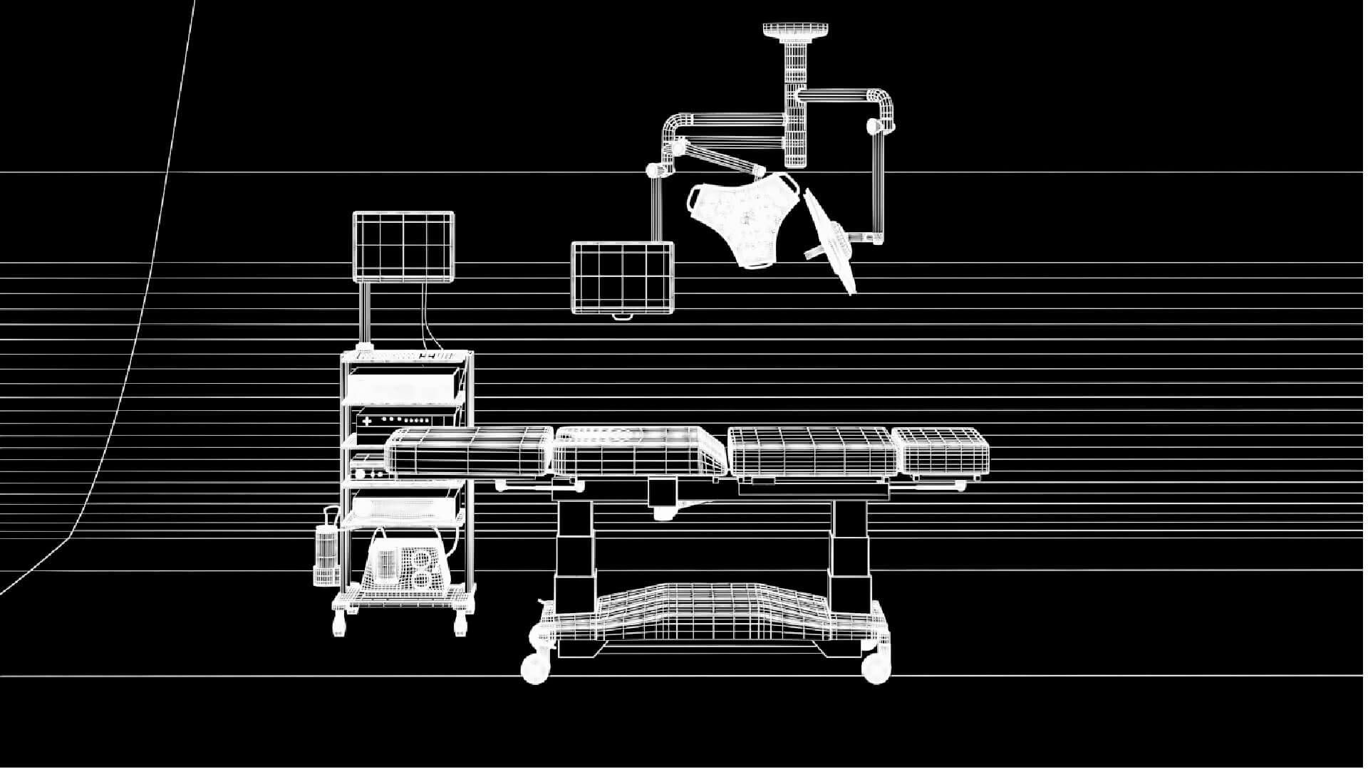 Medical Surgery Bed - 3D Model by Smart3DModels