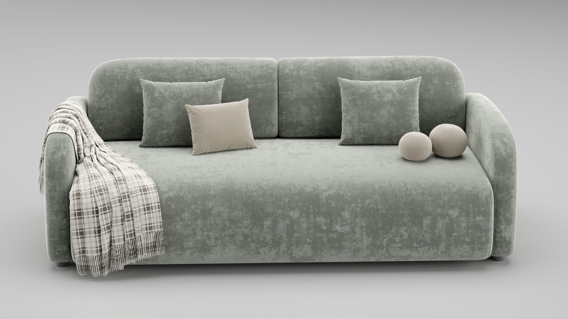 Velvet Beige Sofa - 3D Model by Smart3DModels