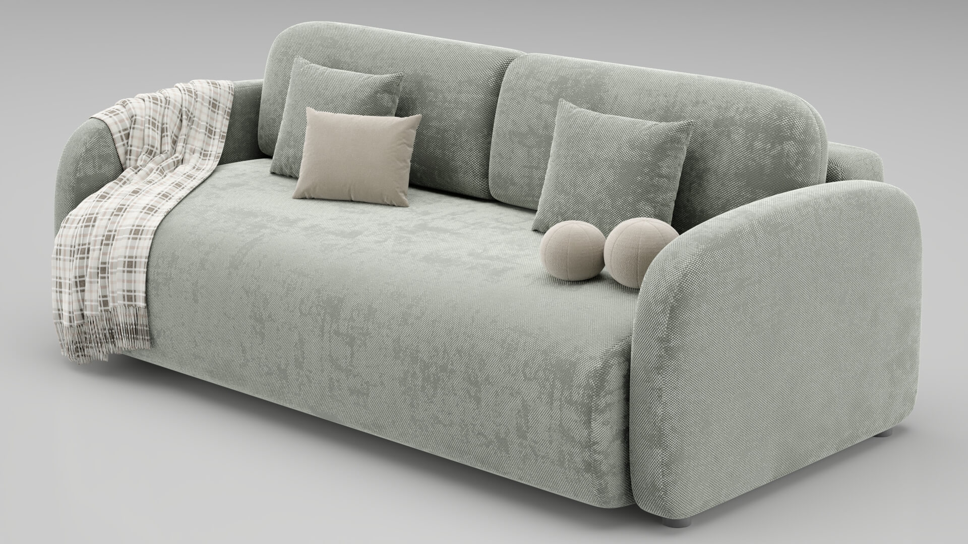 Velvet Beige Sofa - 3D Model by Smart3DModels