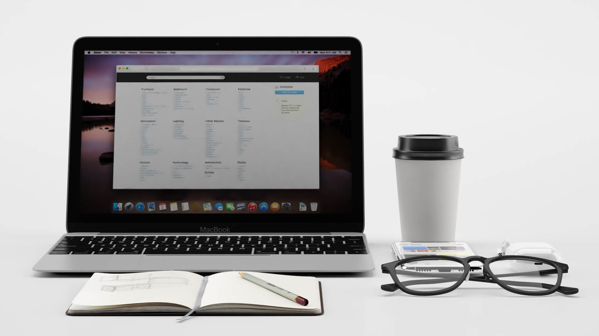 Workplace MacBook - 3D Model by Smart3DModels