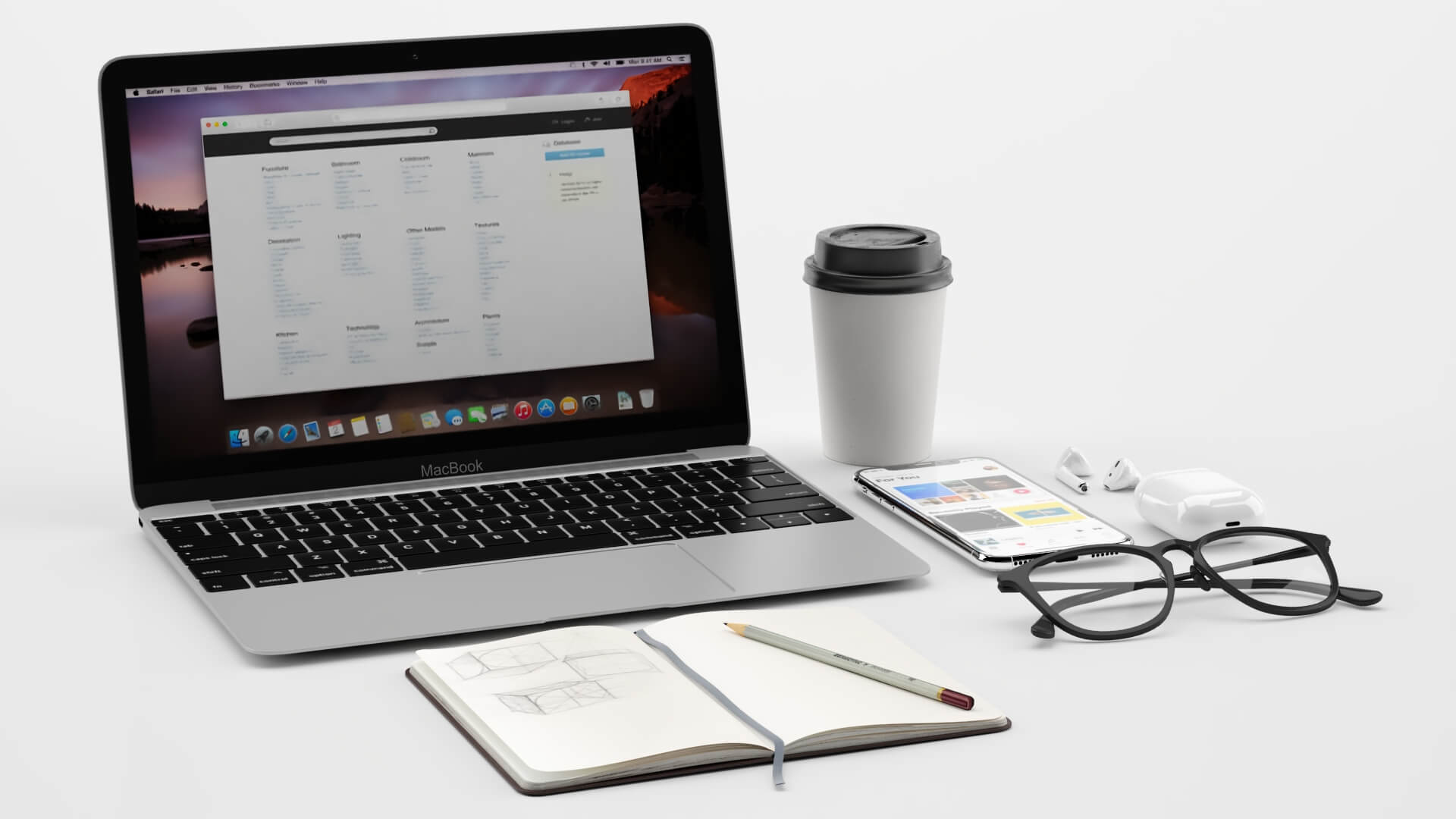 Workplace MacBook - 3D Model by Smart3DModels