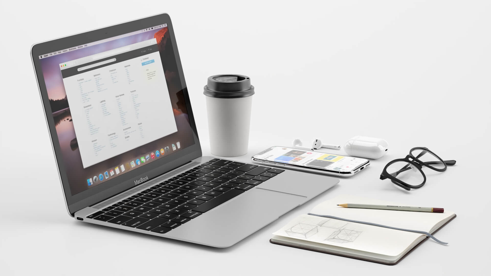 Workplace MacBook - 3D Model by Smart3DModels