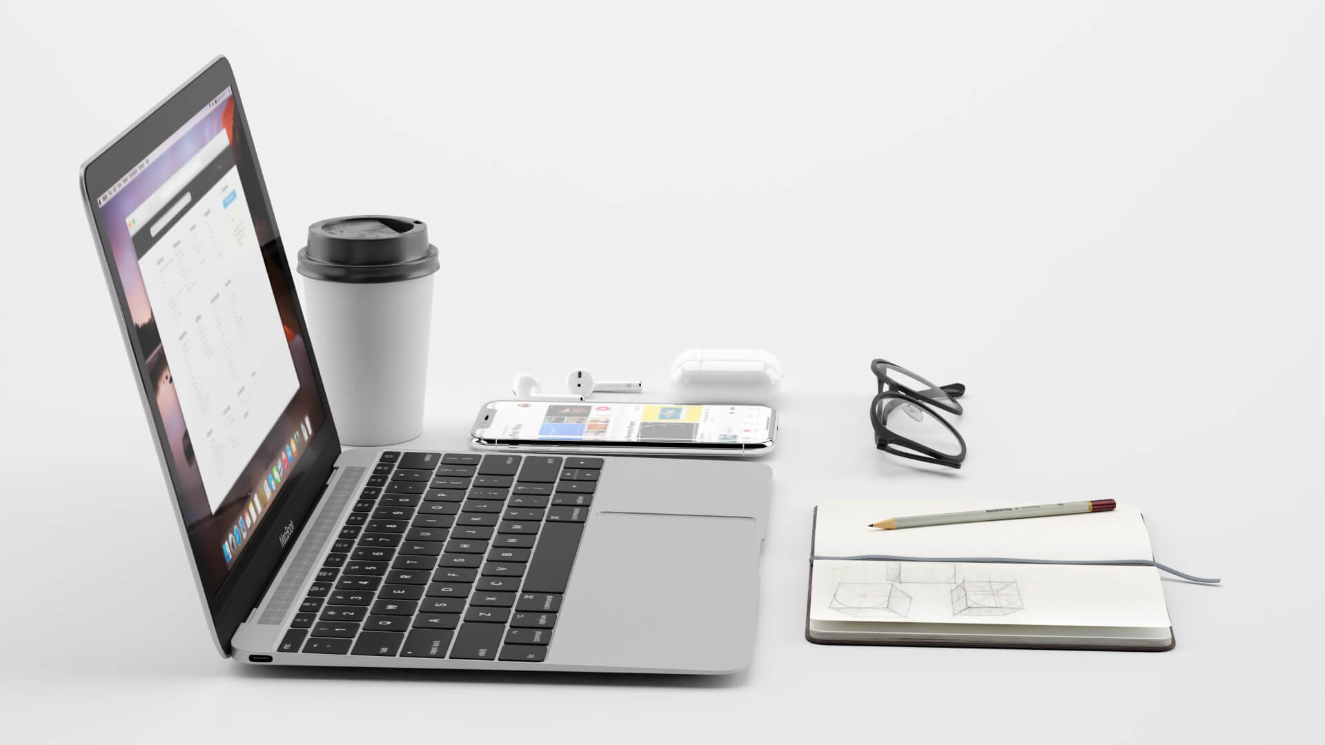 Workplace MacBook - 3D Model by Smart3DModels