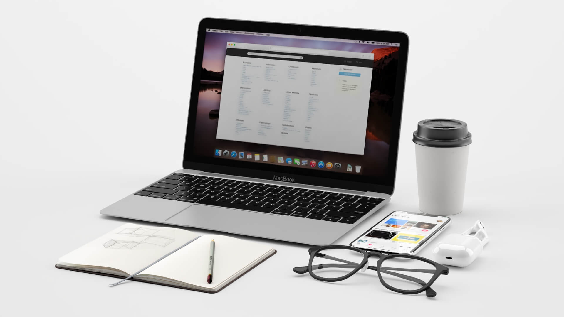 Workplace MacBook - 3D Model by Smart3DModels