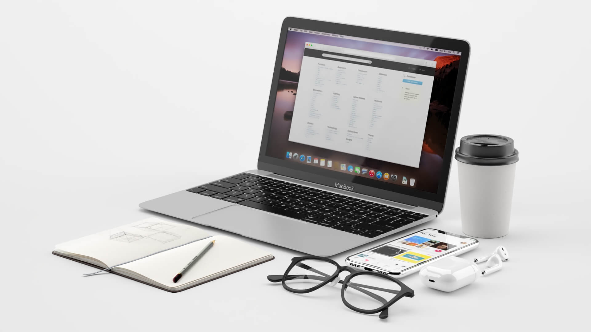 Workplace MacBook - 3D Model by Smart3DModels