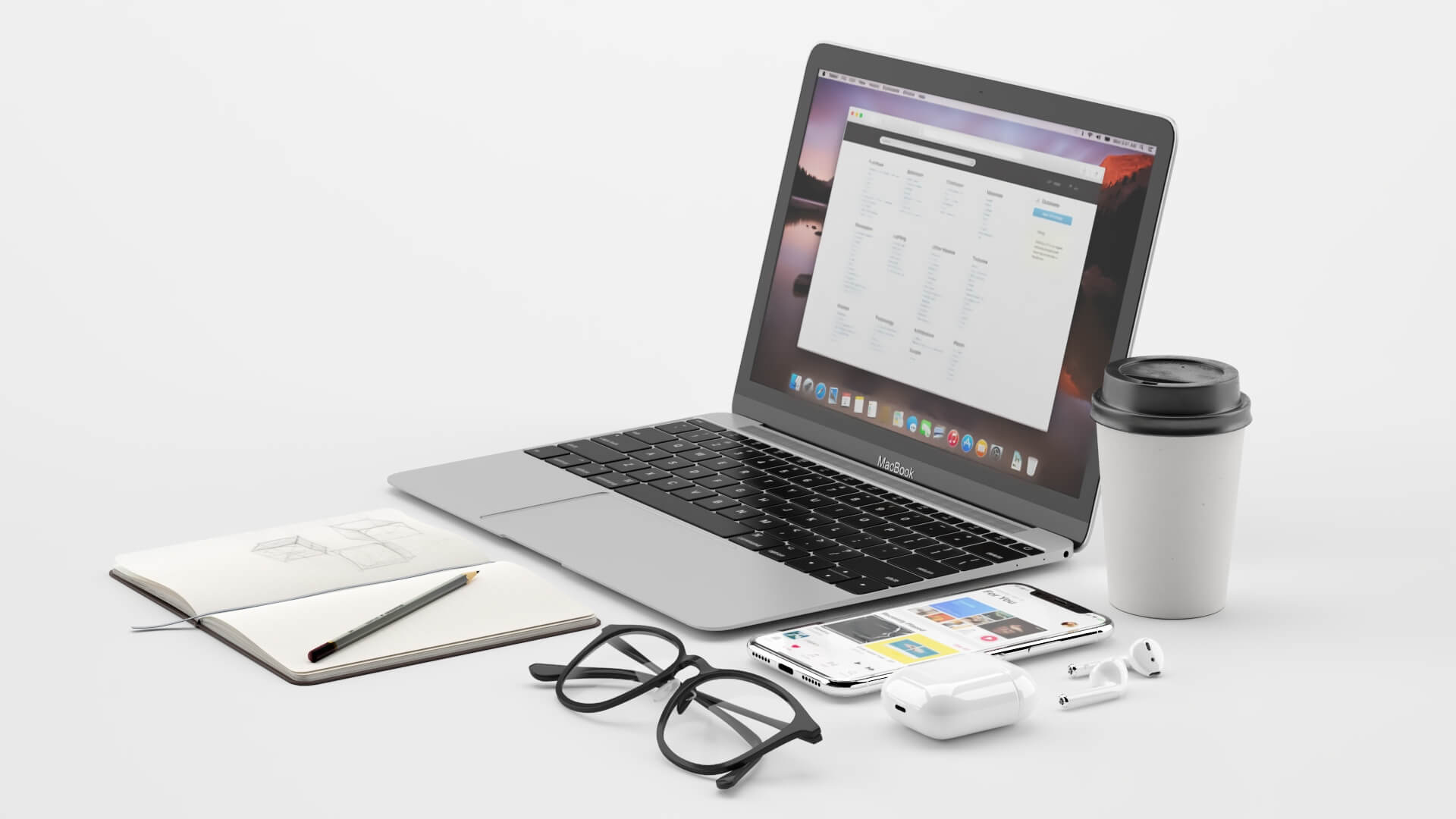 Workplace MacBook - 3D Model by Smart3DModels