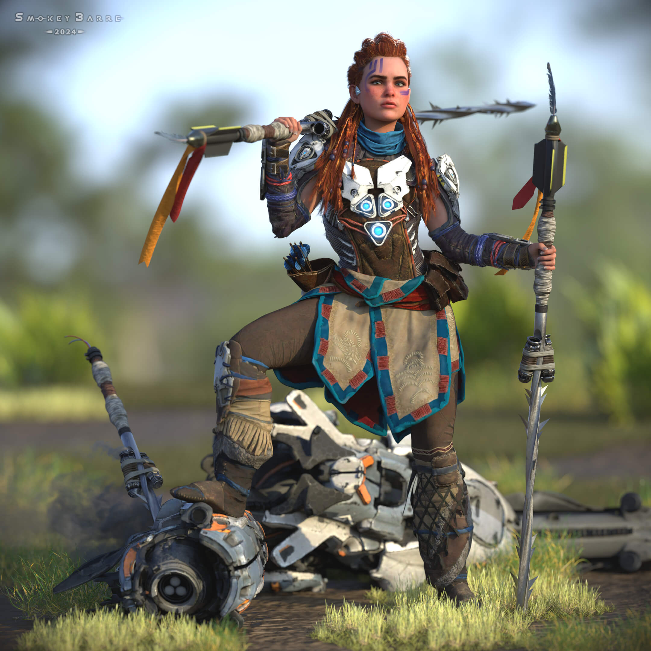 Drill Spikes 3D Render, Digital Art by SmokeyBarre