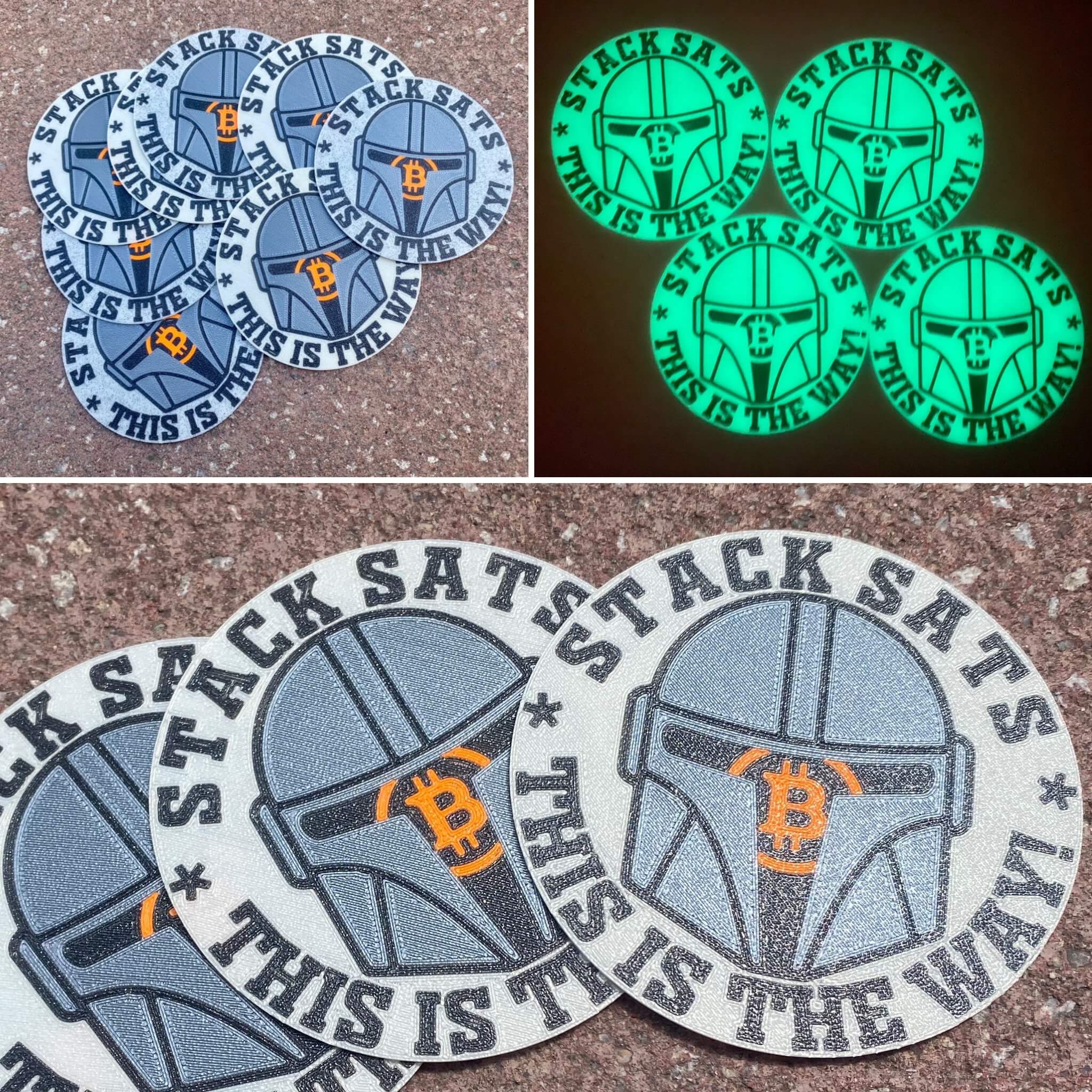 Stack Sats - Mandalorian BTC Coaster 3D Model by Smurf_SVK