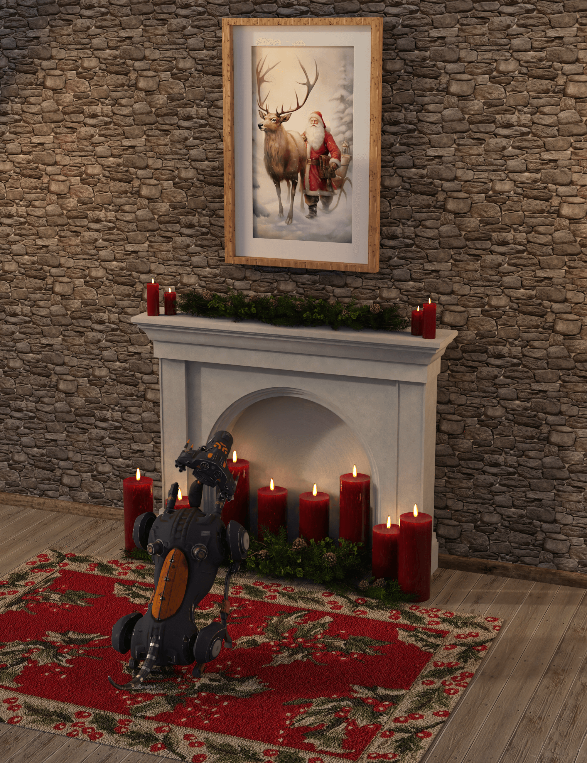 Christmas Micro Scene 1 3D Render, Digital Art by Snarp