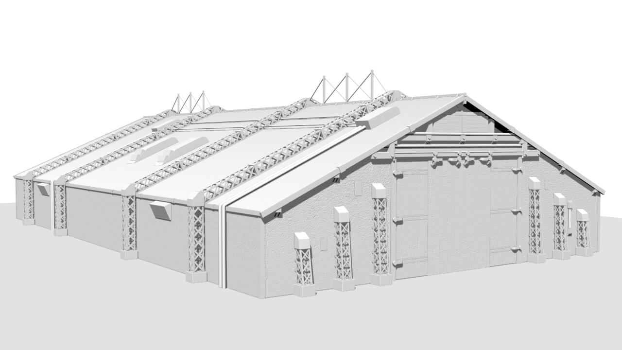 Concrete Hangar - 3D Model by Sobul