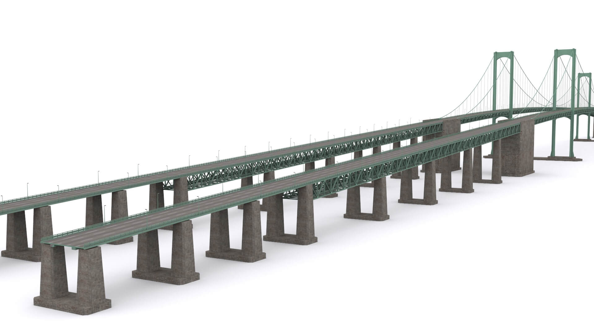 Delaware Memorial Bridge - 3D Model by Sobul