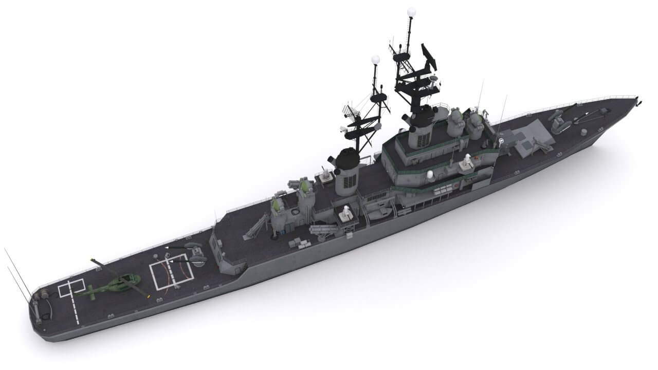 Dlg 17 USS Harry E Yarnell - 3D Model by Sobul