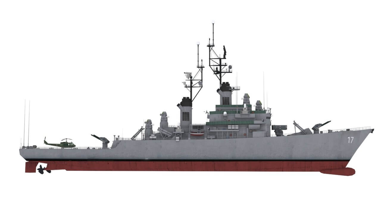 Dlg 17 USS Harry E Yarnell - 3D Model by Sobul