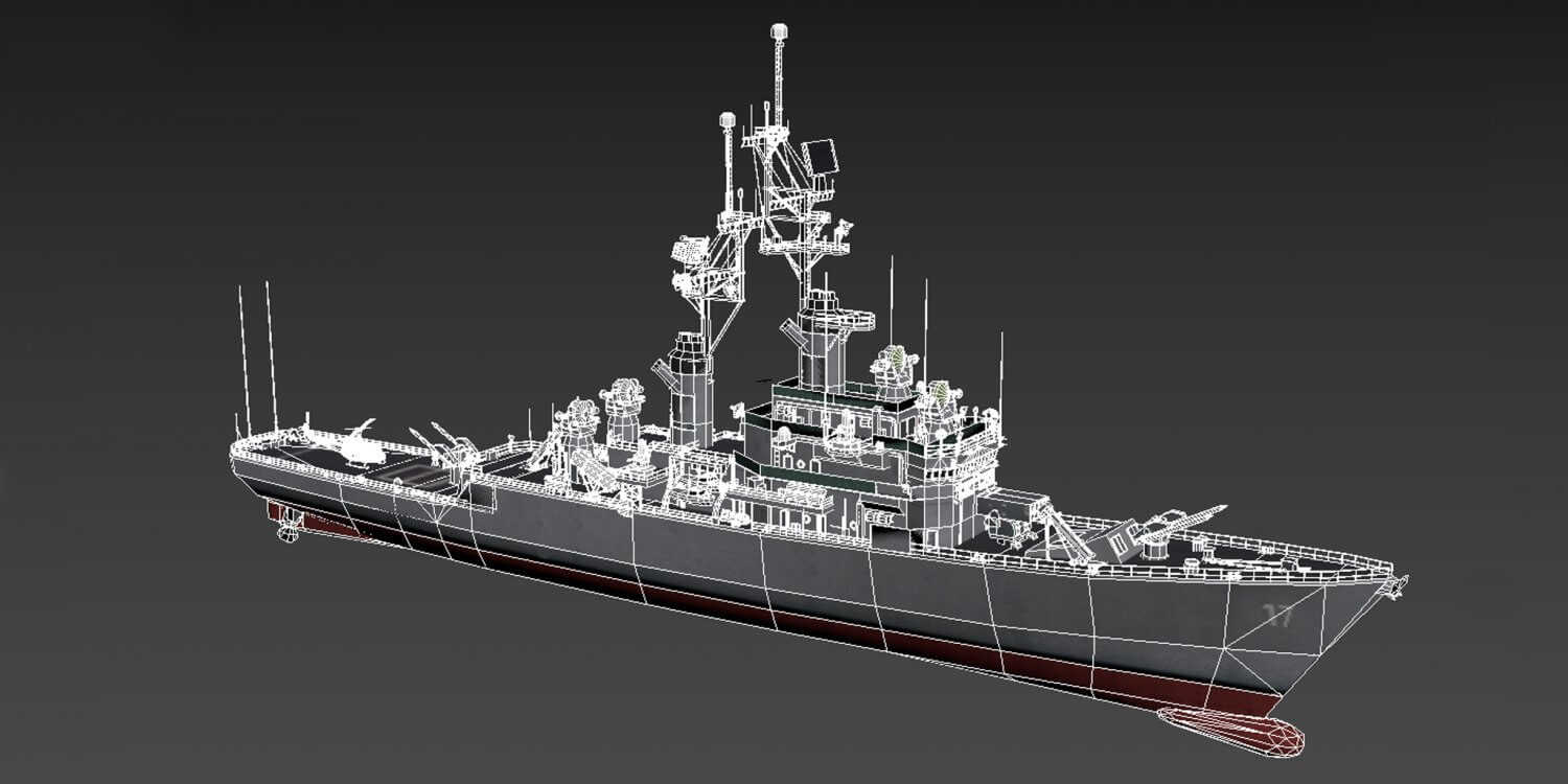 Dlg 17 USS Harry E Yarnell - 3D Model by Sobul