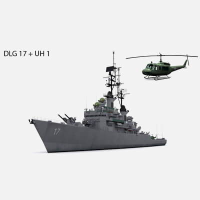 Dlg 17 USS Harry E Yarnell - 3D Model by Sobul