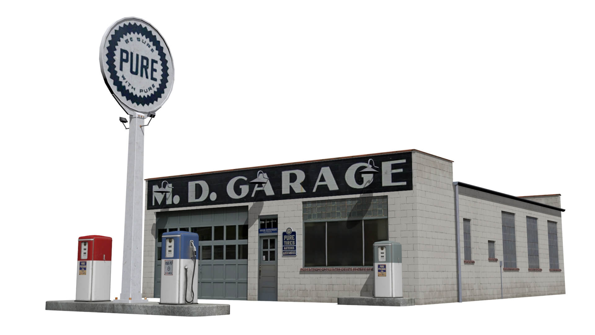 Old Gas Station - 3D Model by Sobul