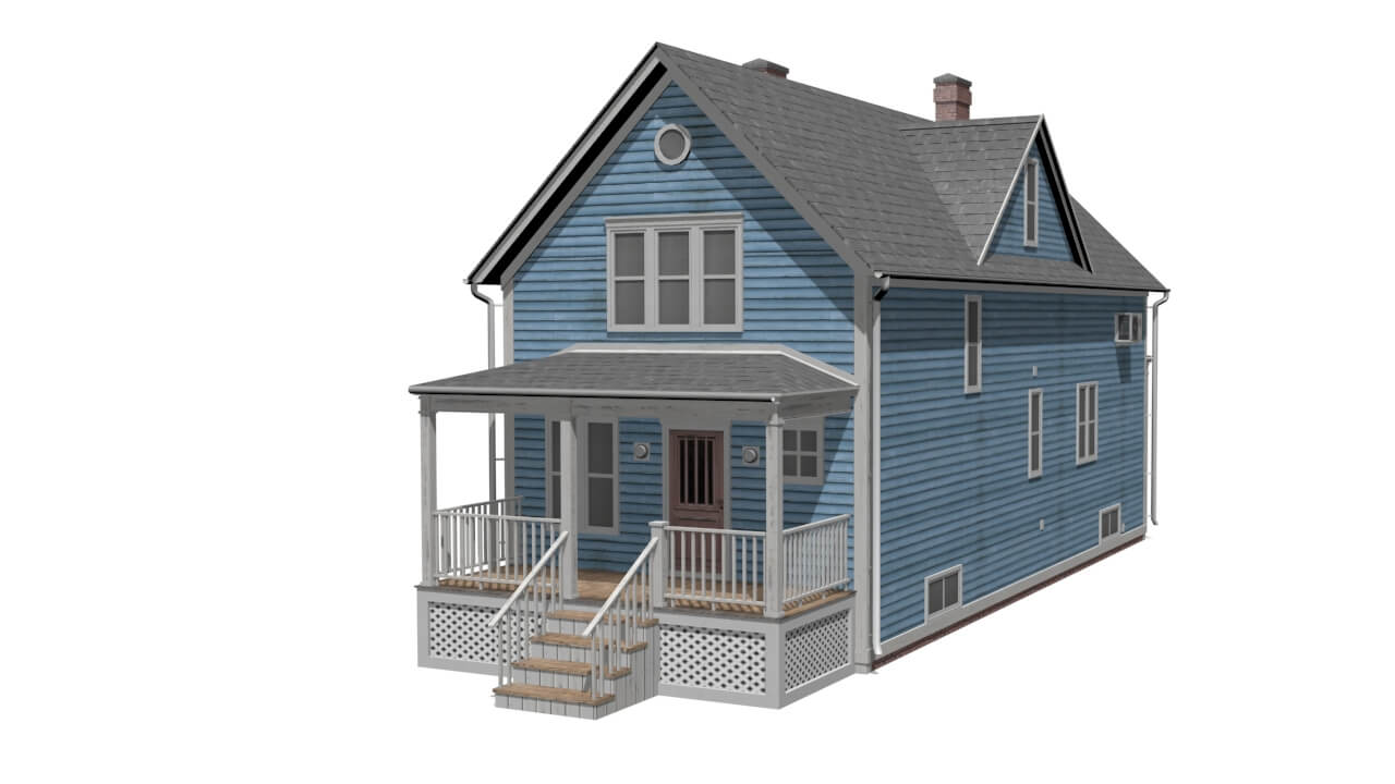 Wooden House - 3D Model by Sobul
